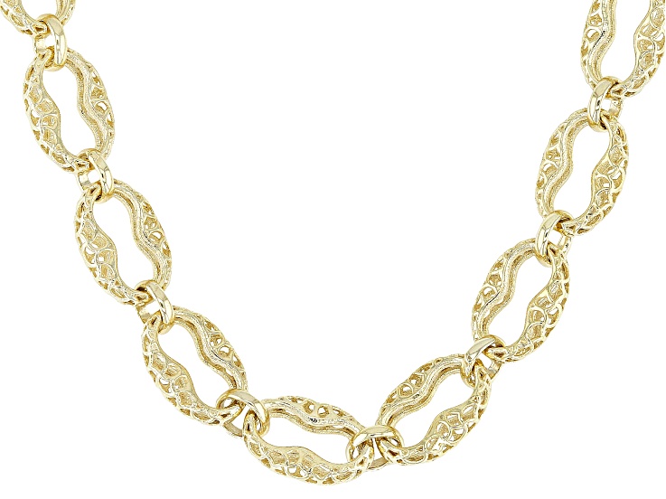 18K Yellow Gold Over Sterling Silver 8mm Turkish Mariner Chain 18 ...