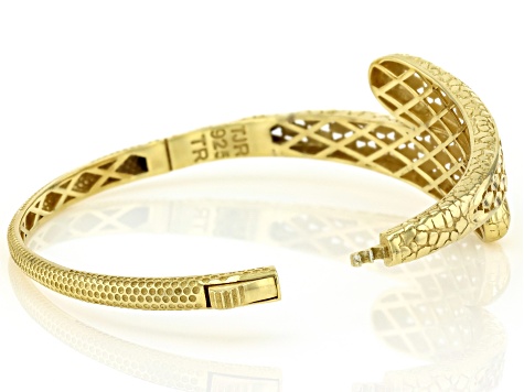 18K Gold Over Sterling Silver Bypass Bangle Bracelet - TRK613 | JTV