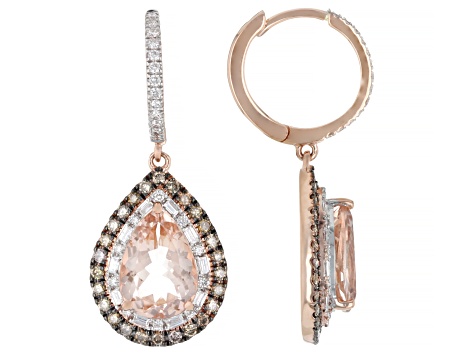 Peach Morganite 14k Rose Gold Dangle Earrings 3.83ctw - TSM061 | JTV