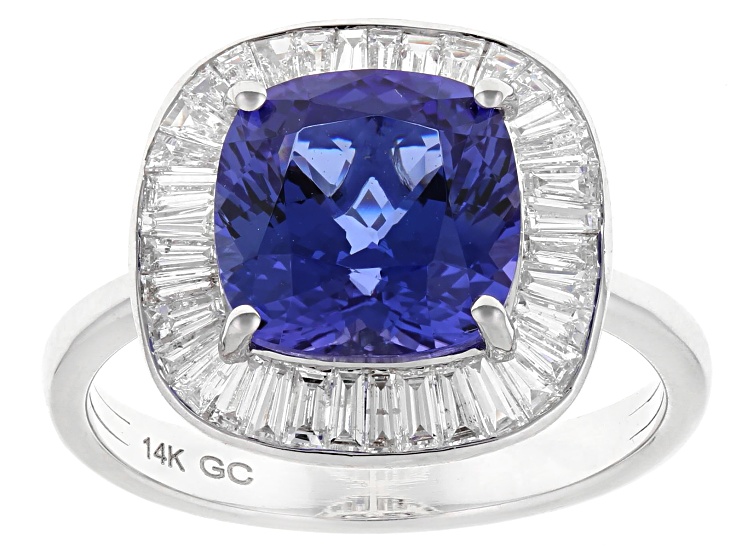 Heidi's Holiday Tanzanite With White Diamond 14K White Gold Ring 3 ...