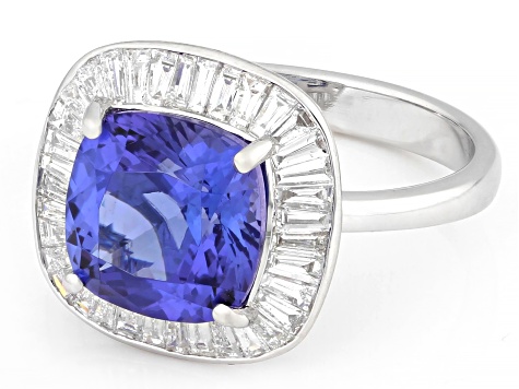 Heidi's Holiday Tanzanite With White Diamond 14K White Gold Ring 3 ...