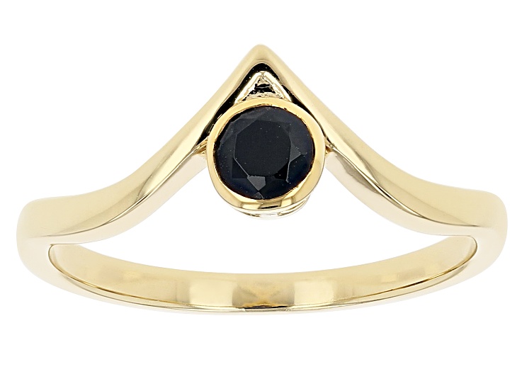 Black Spinel 18K Yellow Gold Over Sterling Silver Ring 0.34ctw - TSW018 ...