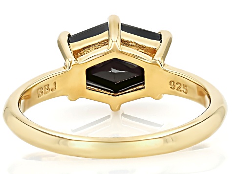 Black Spinel 18k Yellow Gold Over Sterling Silver Ring 3.15ct - TSW242 ...