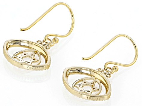 Evil Eye & Star of David 18k Yellow Gold Over Sterling Silver Earrings ...