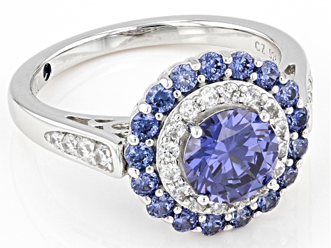 Blue and White Cubic Zirconia Platineve Ring 3.58ctw - VKJ031 | JTV