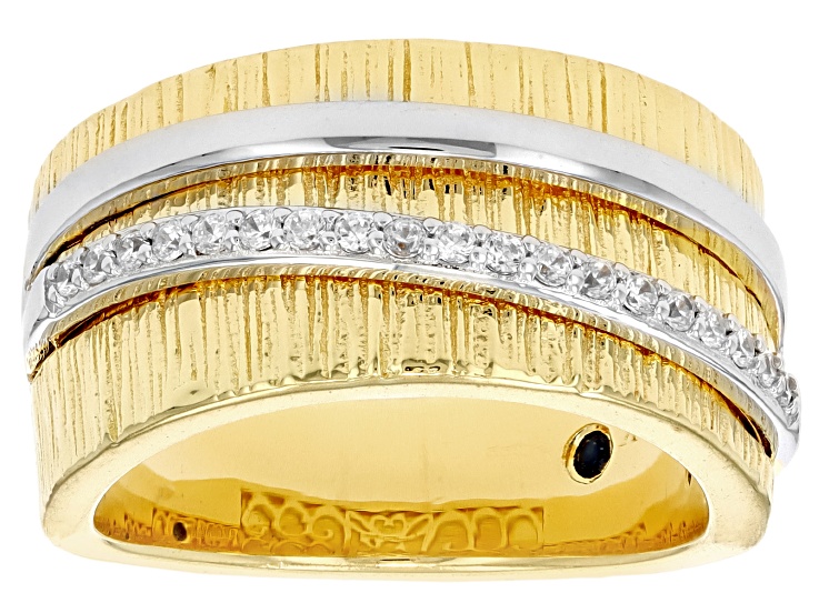 White Cubic Zirconia 18k Yellow Gold Over Sterling Silver Ring 0.28ctw - VKJ117 | JTV