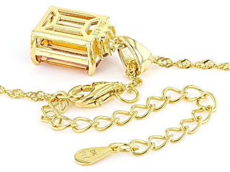 Madeira Citrine 18k Yellow Gold Over Sterling Silver Pendant with Chain ...