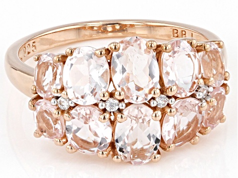 Peach Morganite 18k Rose Gold Over Sterling Silver Ring 2.31ctw ...