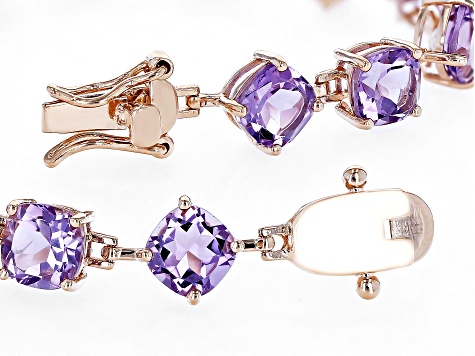 Lavender Amethyst 18K Rose Gold Over Sterling Silver Tennis Bracelet 13.86ctw