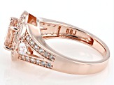 Morganite With White Zircon 18k Rose Gold Over Sterling Silver Ring 1 ...