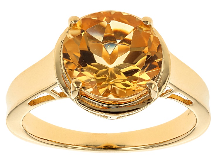 Yellow Citrine 18k Yellow Gold Over Sterling Silver Ring 2.70ct ...