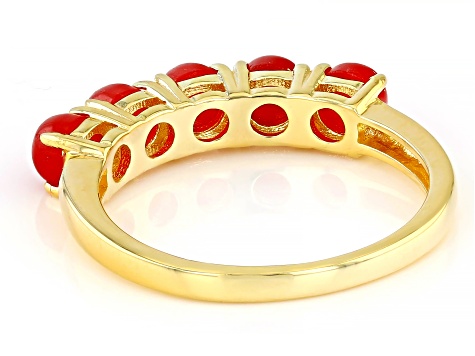 Red Jadeite 18k Yellow Gold Over Sterling Silver Ring - WIG948A | JTV