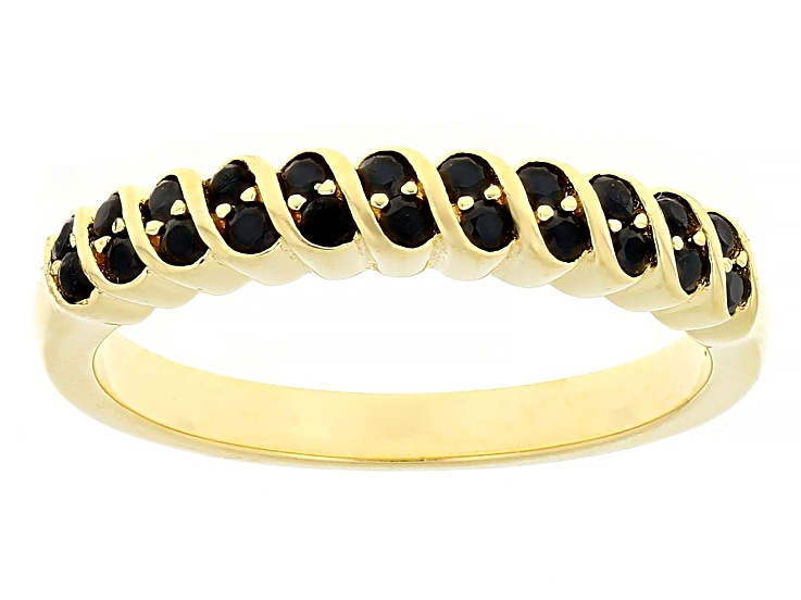 Black Spinel 18k Yellow Gold Over Sterling Silver Band Ring 0.36ctw ...