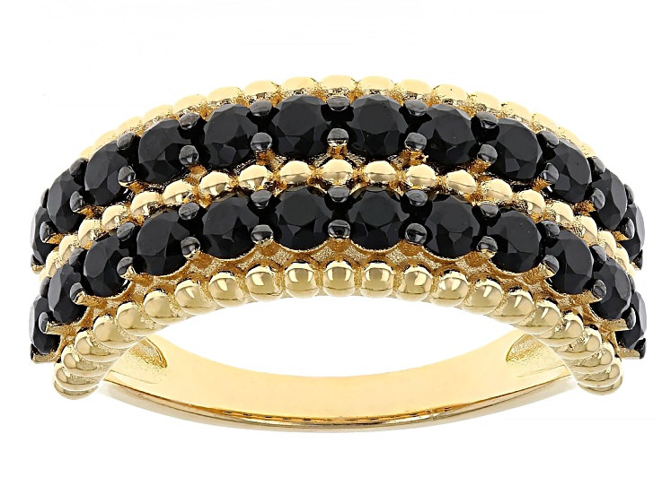 Black Spinel 18k Yellow Gold Over Sterling Silver Band Ring 1.68ctw ...