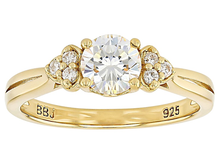 Strontium Titanate With Moissanite Fire® 18k Yellow Gold Over Sterling ...
