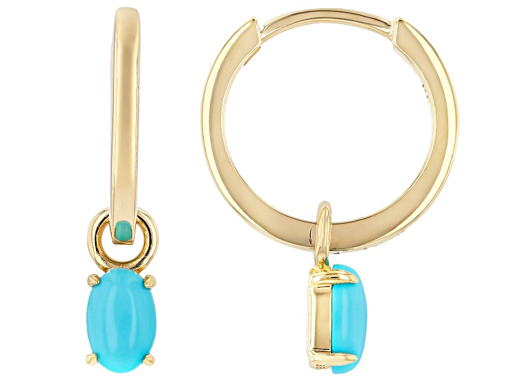 Turquoise Gold Over Silver Earrings | JTV