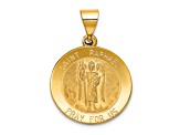 14K Yellow Gold Polished and Satin St Raphael Medal Hollow Pendant ...