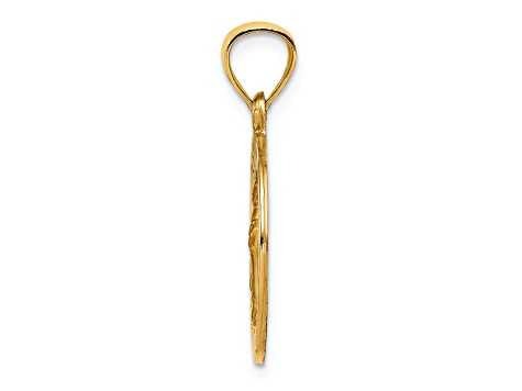 14K Yellow Gold Polished and Satin St Raphael Medal Hollow Pendant ...