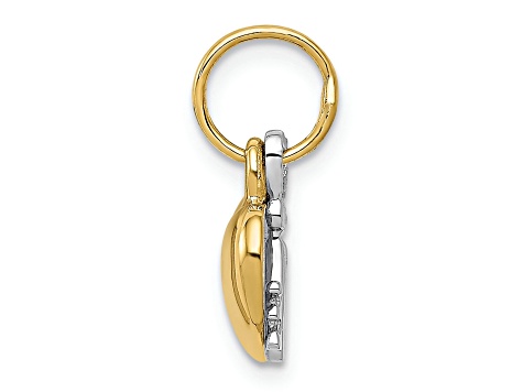 14K Two-tone Polished Moveable Key and Heart Lock Charm - 112FYA | JTV