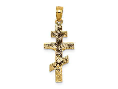 14K Yellow Gold Eastern Orthodox Crucifix Charm - 1182GA | JTV