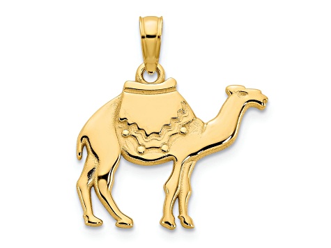 14k Yellow Gold Textured Camel Charm - 11D54A | JTV