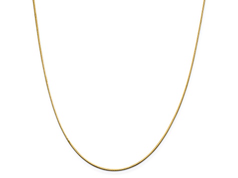 14K Yellow Gold 1mm Octagonal Snake Chain Necklace - 11P99A | JTV