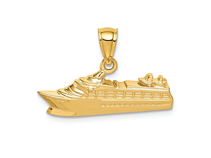 14k Yellow Gold Polished Cruse Ship Pendant 11V1WA JTV
