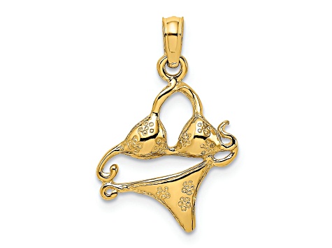 14k Yellow Gold Bikini Bathing Suit Charm - 11XY3A | JTV