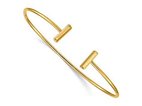 14k Yellow Gold 2mm Flexible Bar Bangle - 120MJA | JTV