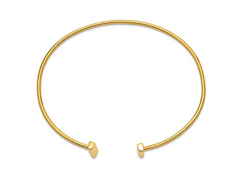 14k Yellow Gold 2mm Flexible Bar Bangle - 120MJA | JTV