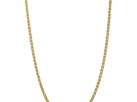 14k Yellow Gold 3.75mm Solid Concave Mariner 26 Inch Chain - 123KSA | JTV