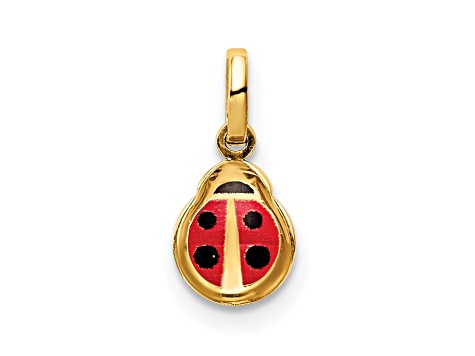 14K Yellow Gold Enamel Ladybug Charm - 125HFA | JTV