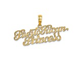 14k Yellow Gold Textured PUERTO RICAN PRINCESS Charm - 12C92A | JTV