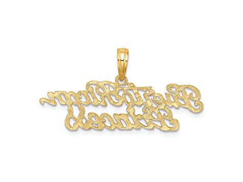 14k Yellow Gold Textured PUERTO RICAN PRINCESS Charm - 12C92A | JTV