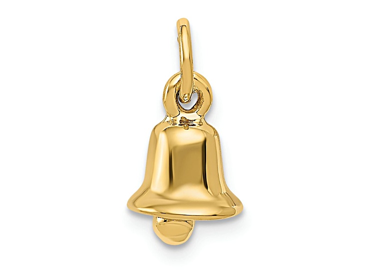 14k Yellow Gold Wedding Bell Charm Pendant - 12CZVA | JTV