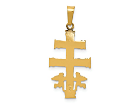 14K Yellow and White Gold Cara Vaca Crucifix Pendant - 12HHCA | JTV