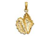14k Yellow Gold Textured Conch Shell Charm - 12MMSA | JTV