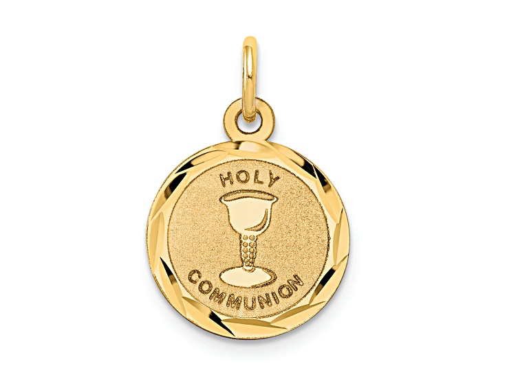 14K Yellow Gold Holy Communion Disc Charm - 12X6WA | JTV