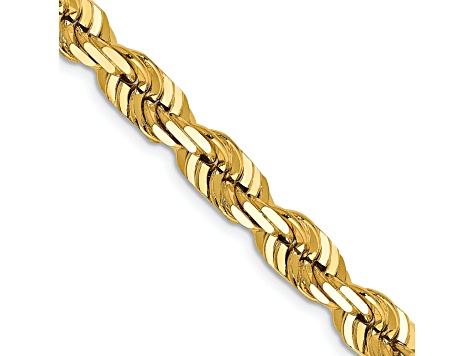 14k Yellow Gold 6.5mm Solid Diamond-Cut Rope 28 Inch Chain - 13C4YE | JTV