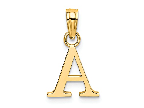 10K Yellow Gold Polished A Block Initial Charm - 13GB8A | JTV
