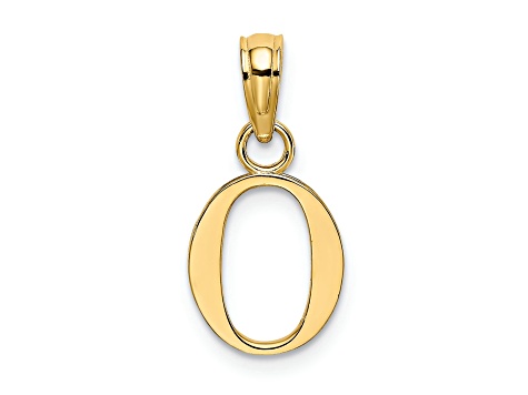 10K Yellow Gold Polished O Block Initial Charm - 13GB8O | JTV