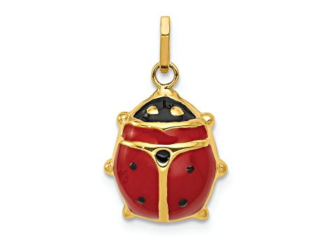 14k Yellow Gold Multi-color Enameled Ladybug Charm - 13HW0A | JTV