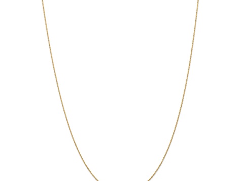 14k Yellow Gold 0.6mm Solid Cable 18 Inch Chain - 13R4CC | JTV