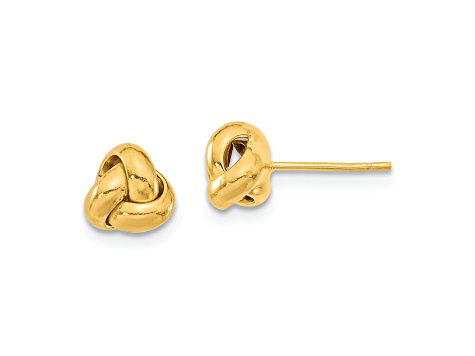 10k Yellow Gold Polished Love Knot Stud Earrings - 13T7PA | JTV