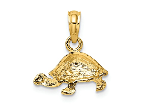 14K Yellow Gold Polished Mini Turtle Charm - 13VJ5A | JTV