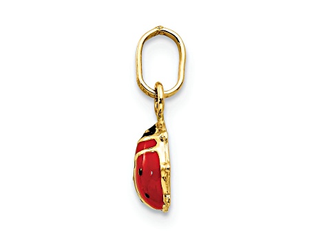 14k Yellow Gold Red and Black Enameled Ladybug Charm - 13VTYA | JTV