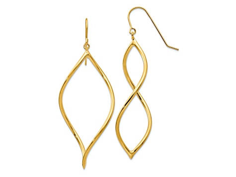 14k Yellow Gold Twisted Drop Earrings - 1409ZA | JTV