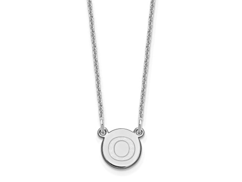 Rhodium Over 14k White Gold Tiny Circle Block Letter O Initial Pendant ...