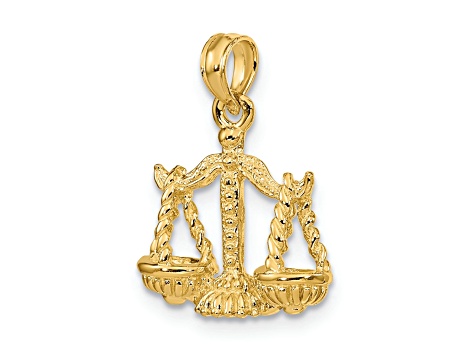 Handmade Zodiac Charm Necklace 9ct Yellow Gold Libra Scales Pendant ...