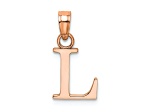 14k Rose Gold Polished Block Letter L Initial Pendant - 14K6MAL | JTV